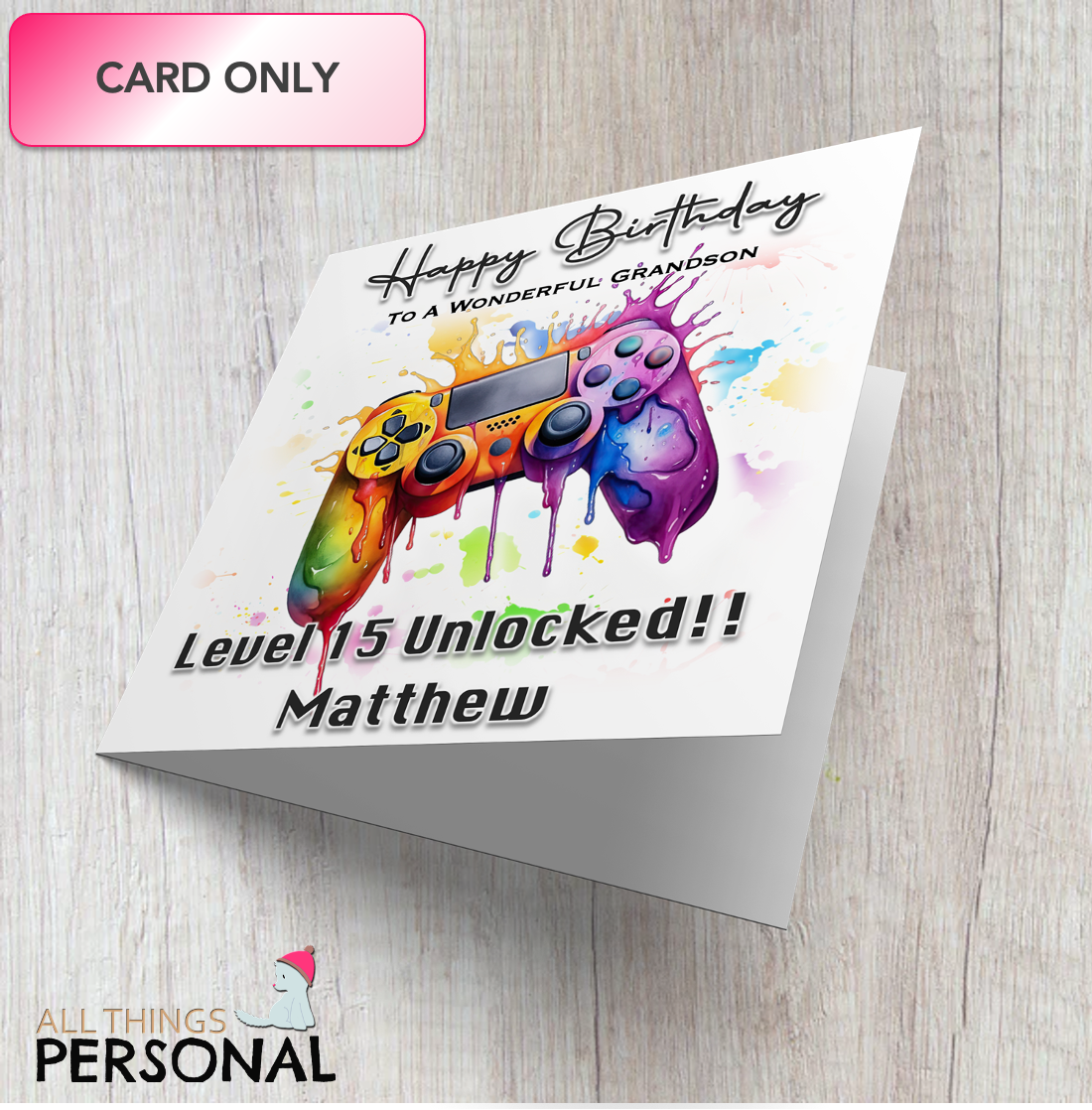 Personalised Boys Gaming Birthday Card Gamer Teenage Grandson Son ...