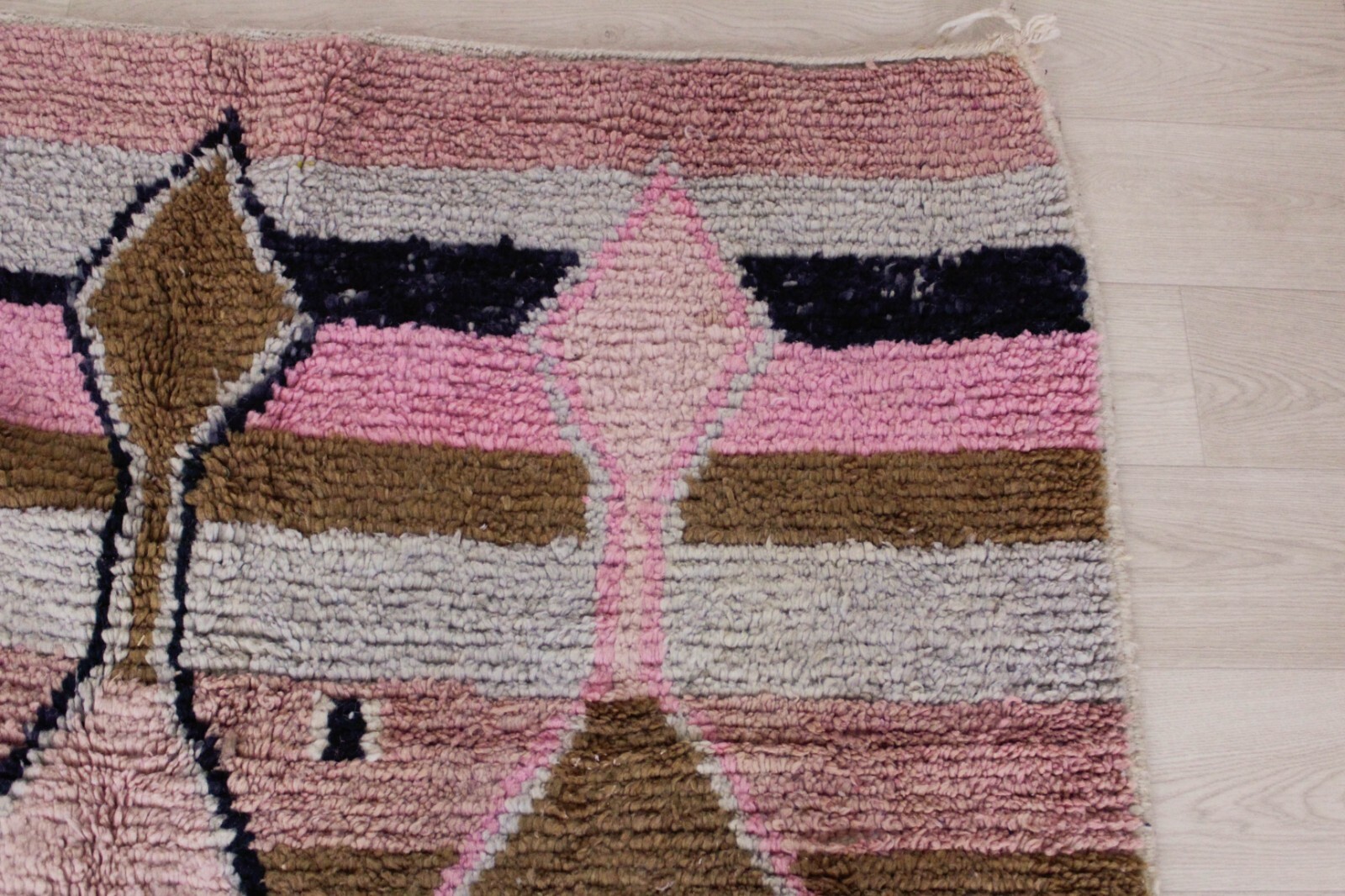 Handmade Boujaad Moroccan Rug 5'x8' Abstract Berber Multicolor Wool ...