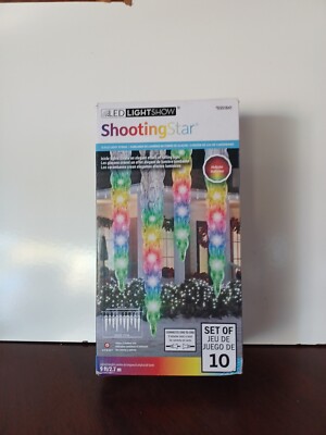 Gemmy Lightshow 10 Multi LED Falling Shooting Star Christmas Icicle ...