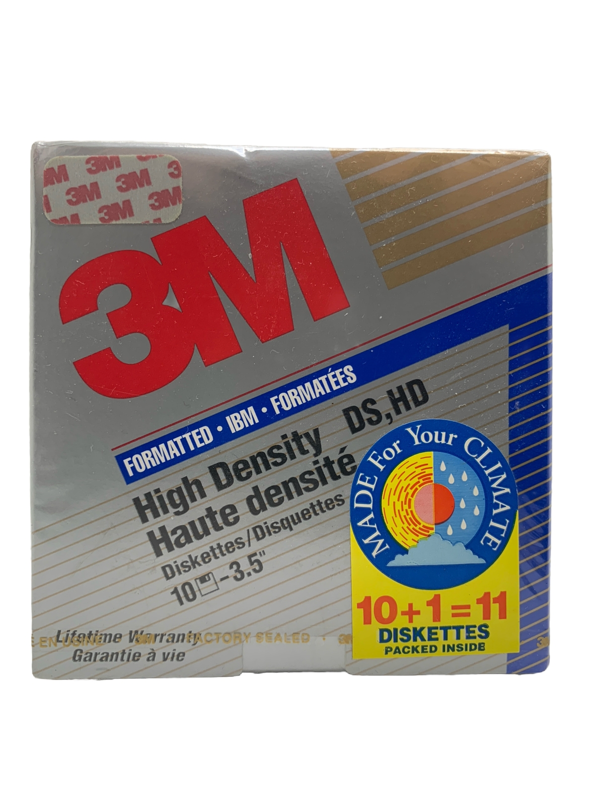 3M High Density DS HD 3.5" Diskette - Box of 11 NEW In Sealed Box ...
