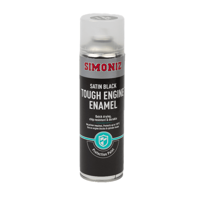 Simoniz Satin Black Tough Engine Enamel 500ml Car Spray Paint ...