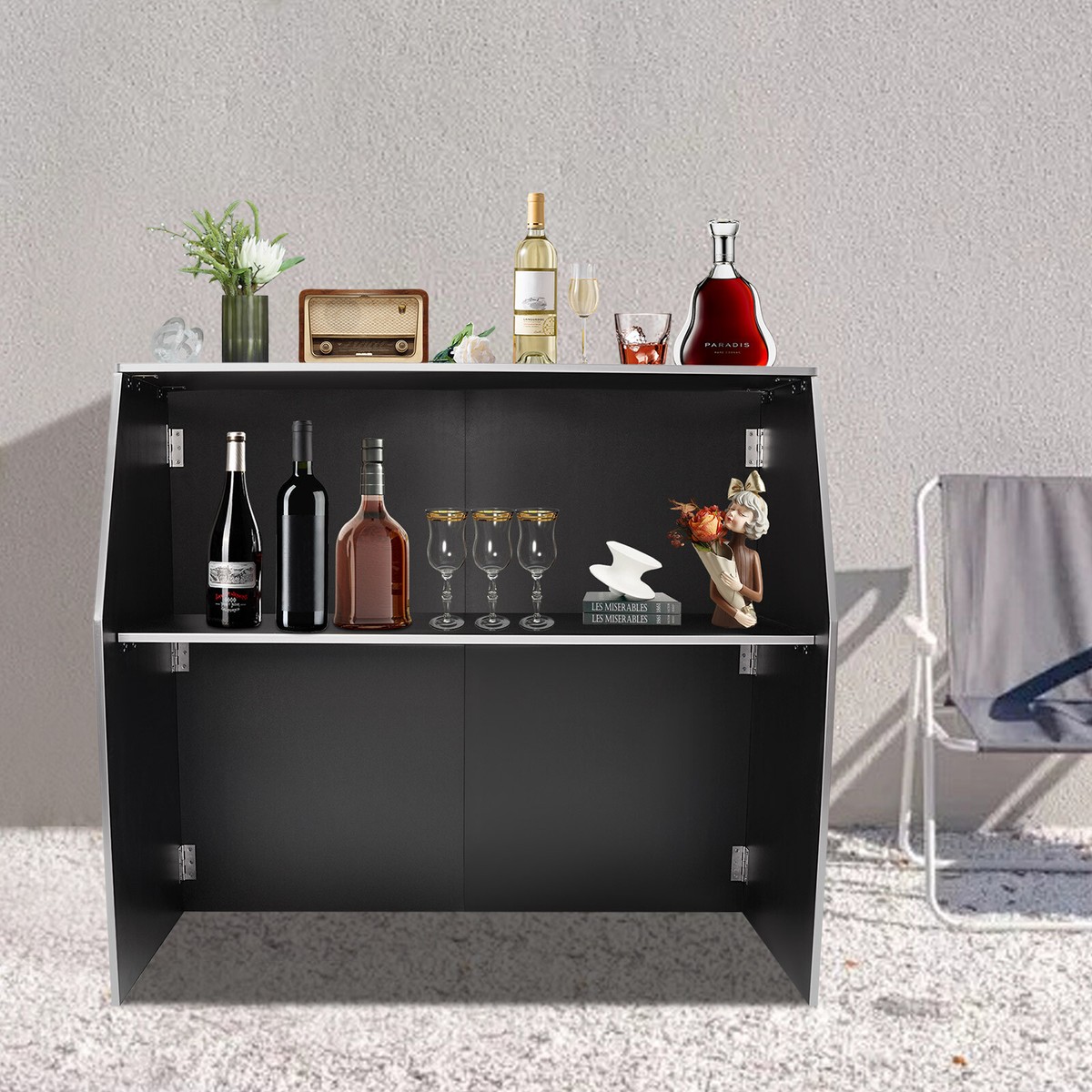 Free Standing Bar Grey Corridor 5620 Modern Home Bar Cabinet | BDI