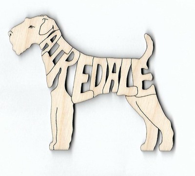 Airedale Terrier Dog laser cut and engraved wood Magnet | eBay