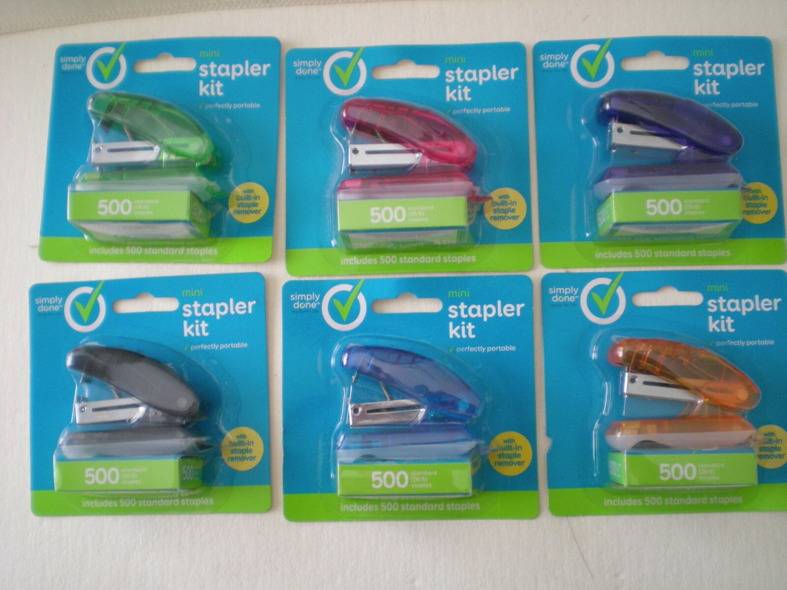 Simply Done Mini Stapler Kit With Built in Staple Remover 500 Staples ...