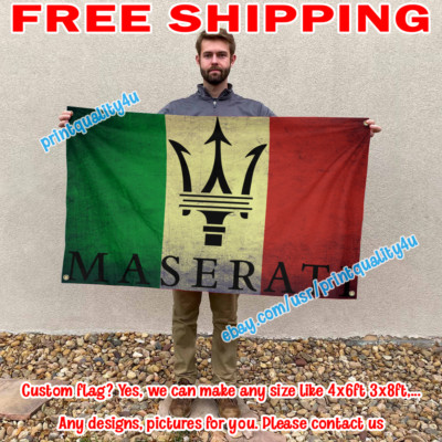Maserati Banner Vintage Italy Flag 3x5 ft Car Racing Show Garage Wall ...