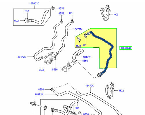 LAND ROVER HEATER HOSE FEED HEATER RANGE ROVER 03 TO 05 NEW PCH001051 ...