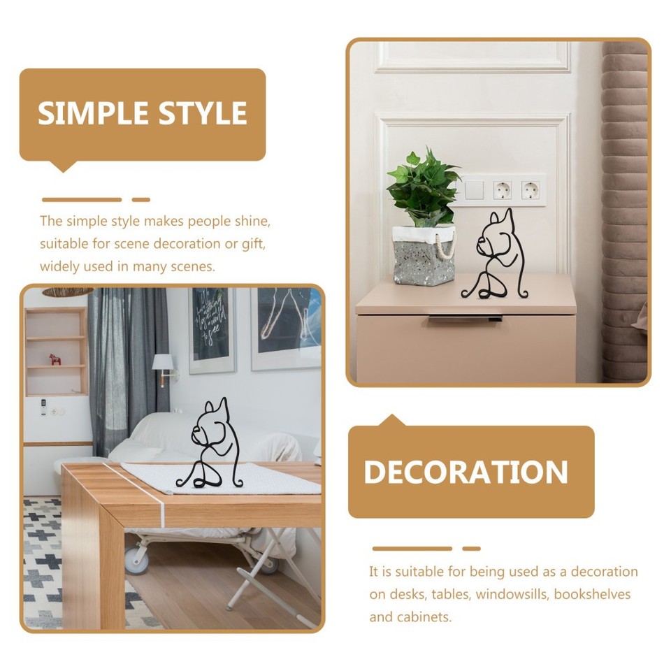 Bookshelf Adornment Decorative Object Animal Statue Iron Ornament ...