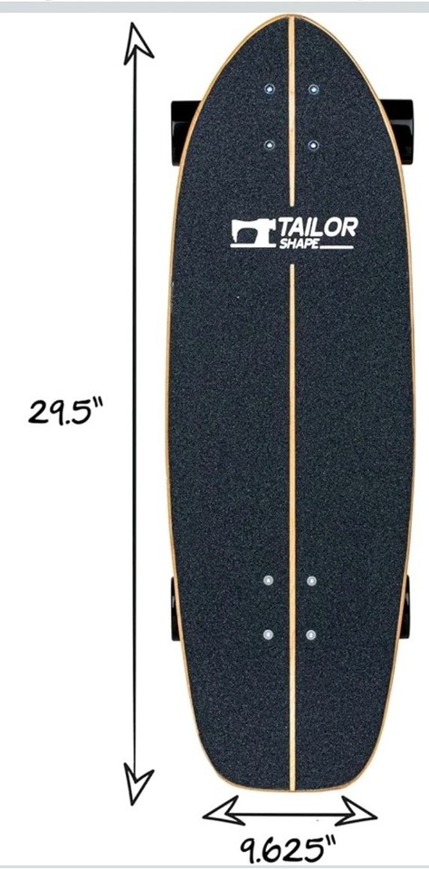 Complete Tailor Shape Skateboard (Blue Beach Black/White) Surf Skate ...