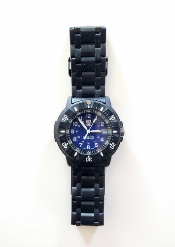 Luminox Watch Mens Navy Seals 3900 Series Blue Dial, Date, New Battery ...