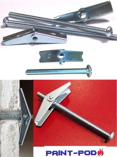 CAVITY TOGGLE HOLLOW WALL FIXINGS SCREWS BOLT PLASTER BOARD RAW PLUGS ...