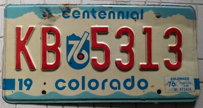 Colorado Centennial License Plate | eBay