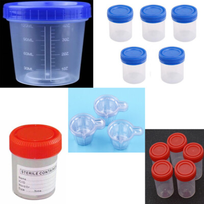 5/50Pcs HOSPITAL URINE SAMPLE COLLECTION CUP 40/60/100/120ML BOTTLES ...