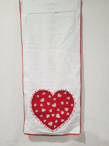 NICOLE MILLER VALENTINES DAY RED HEART BEADED TABLE RUNNER HOME DECOR ...