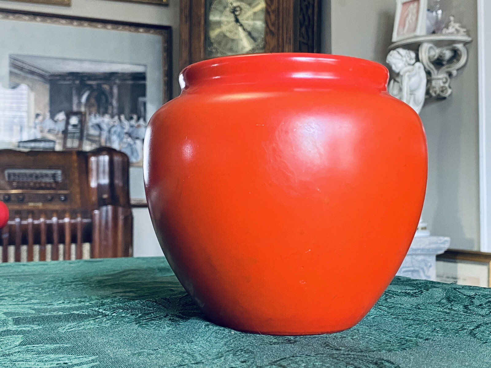 WELLER POTTERY CHENGTU WARE ORANGE RARE URN VASE ANTIQUE 1920s VINTAGE ...