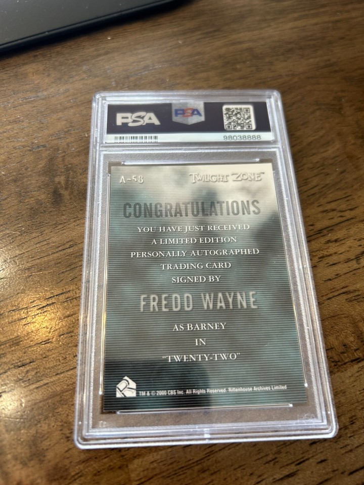 2002 Rittenhouse Fredd Wayne A-58 Autograph Twilight Zone PSA 9 MINT | eBay