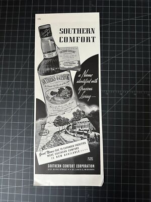 Vintage 1940s Southern Comfort Whiskey Print Ad | eBay