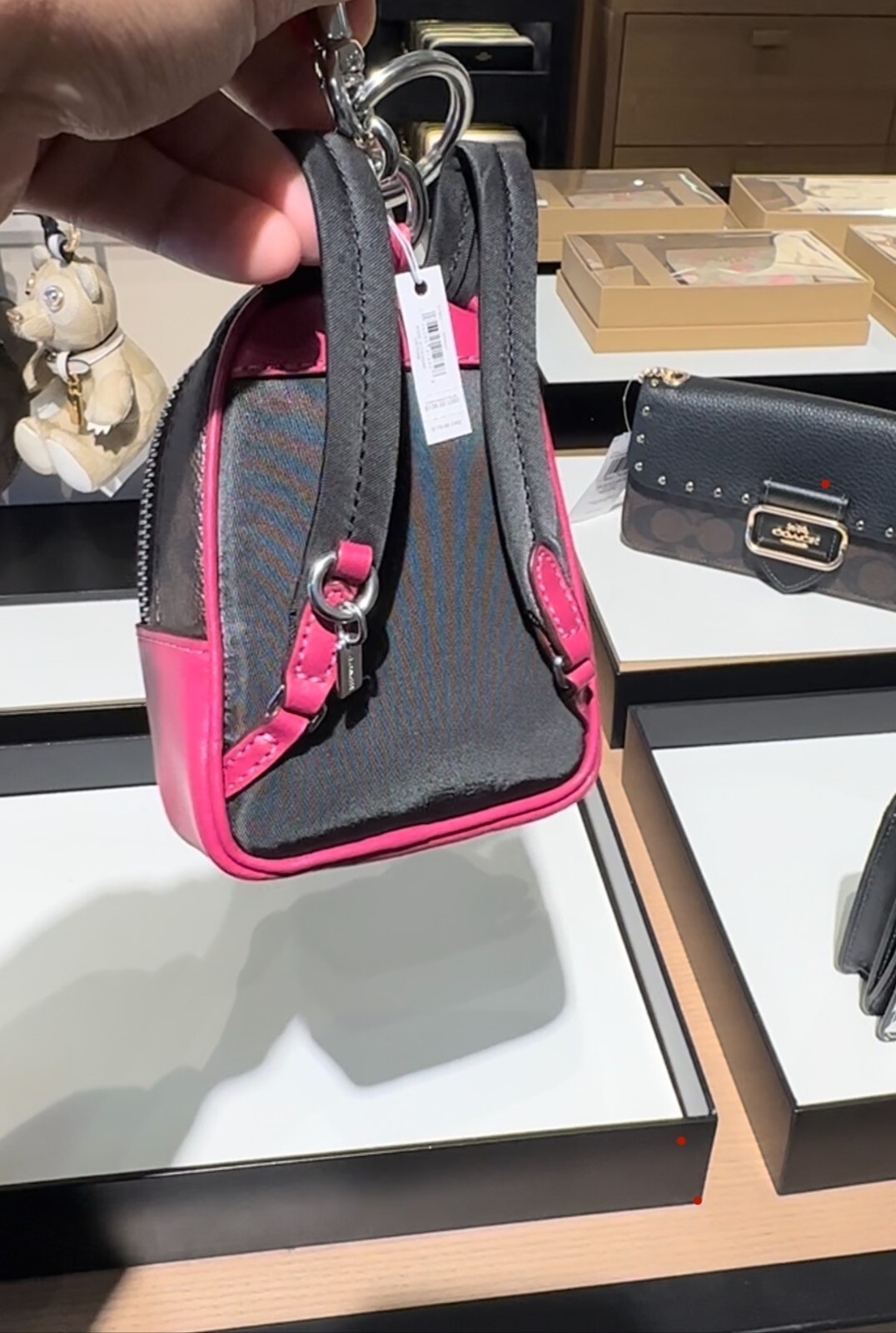 Coach Mini Court Backpack Bag Charm Keychain Silver/Brown/Bright Violet ...