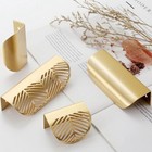 Curved Leaf Pull Gold Concealed Tab Pulls for Kitchen Brass Cabinet ...