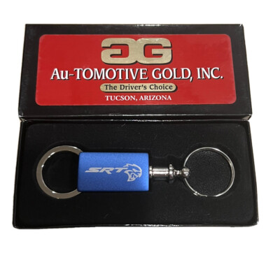 DODGE SRT Key Ring Chrome BLUE Aluminum Valet Keychain Au-Tomotive Gold ...