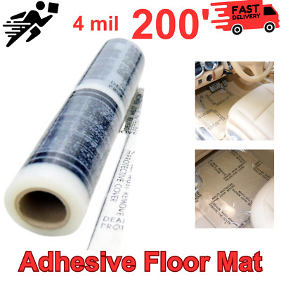 Protector Auto Adhesive Floor Mat, 4 mil Car Carpet Film, 24" Wide, 200 ...