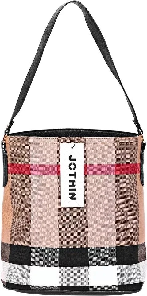 Canvas Tote Bag for Women Designer Plaid Purses and Handbags Bucket bag ...