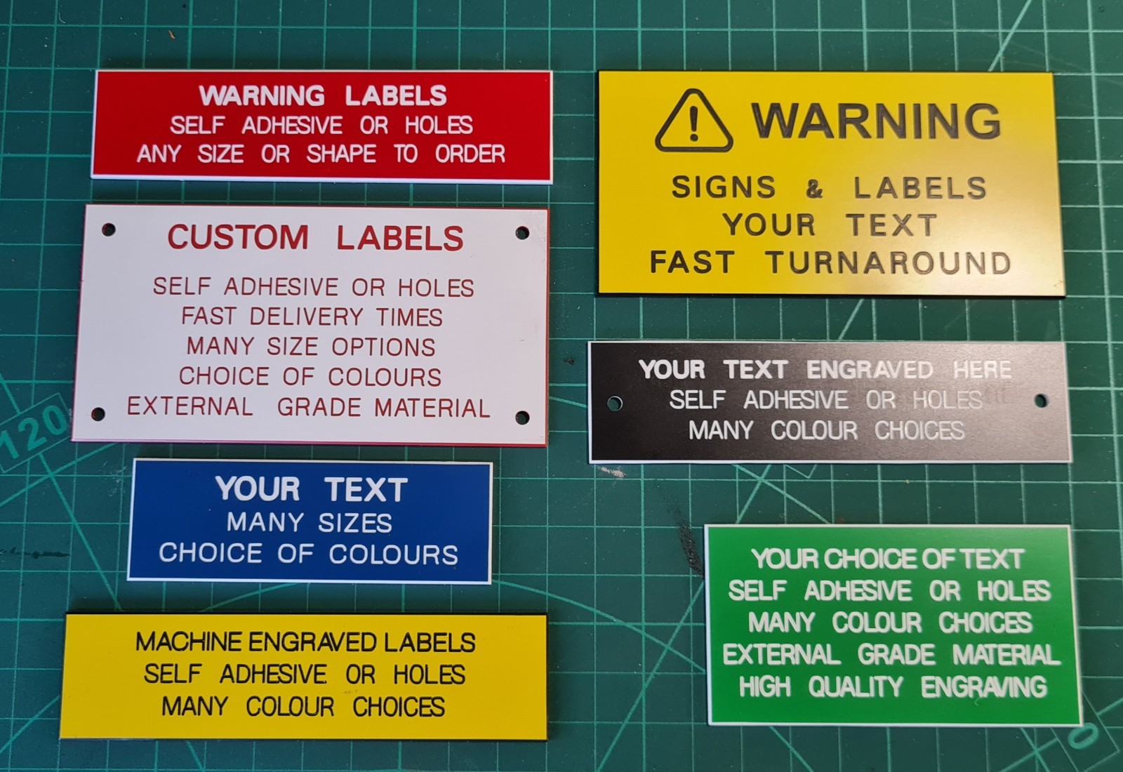 Engraved Traffolyte Labels 1.5mm Rigid Laminate Custom Text Any Size ...