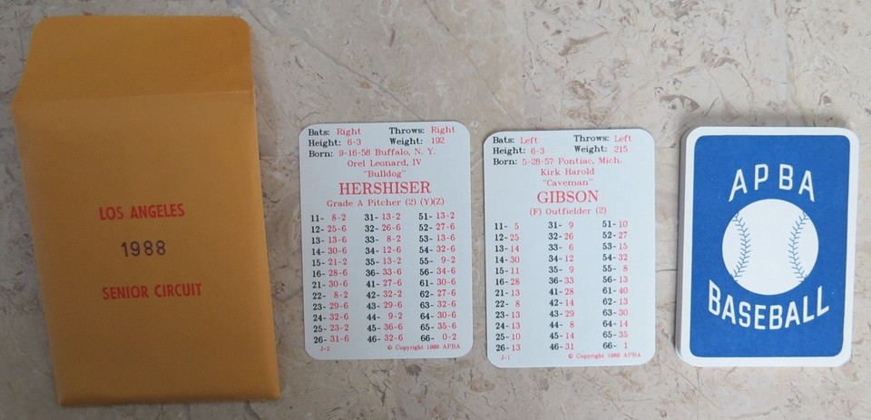 APBA Baseball Original 1988 Season - Cards in MINT Condition | eBay