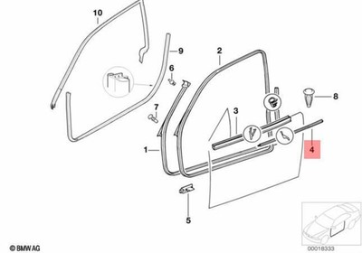 Genuine BMW Z3 E36 316i 318i 318is 320i Outer Weatherstrip Right ...