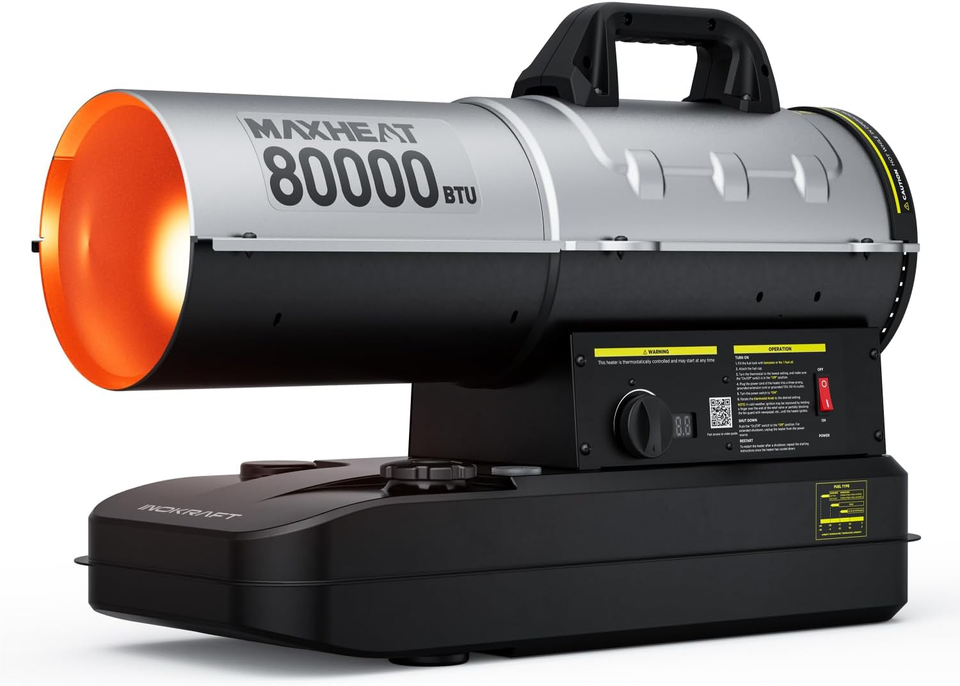 Inokraft 80,000 BTU Kerosene Forced Air Heater, Compact Portable Design ...