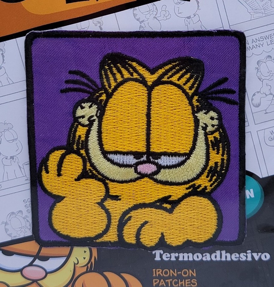 Garfield Comic Nickelodeon Square Purple Garfield Smiling Patch New ...