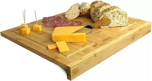 Bamboo Counter Edge Chopping Board Large Kitchen Secure Wooden Cutting ...
