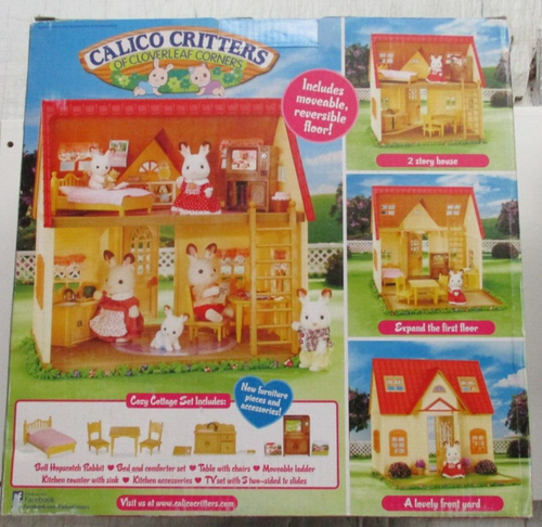 CALICO CRITTERS CLOVERLEAF CORNER COZY COTTAGE +FURNITURE SET NEW BELL ...