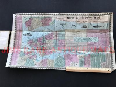 1857 HUMPHREY PHELPS MAP "29 inch RARE" NEW YORK POCKET MAP,GUIDE ...