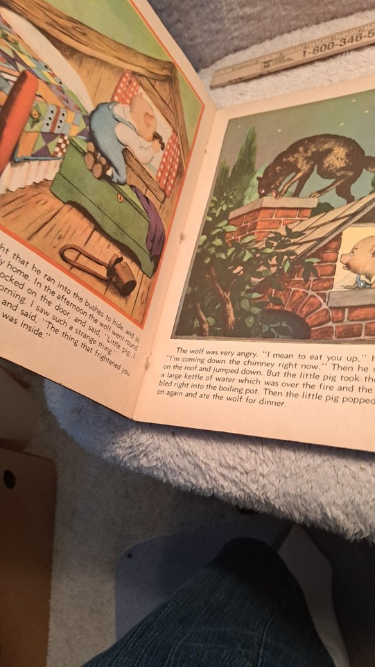 Pig book Three Little Pigs Lg Linen Like Paper Children's storybook ...