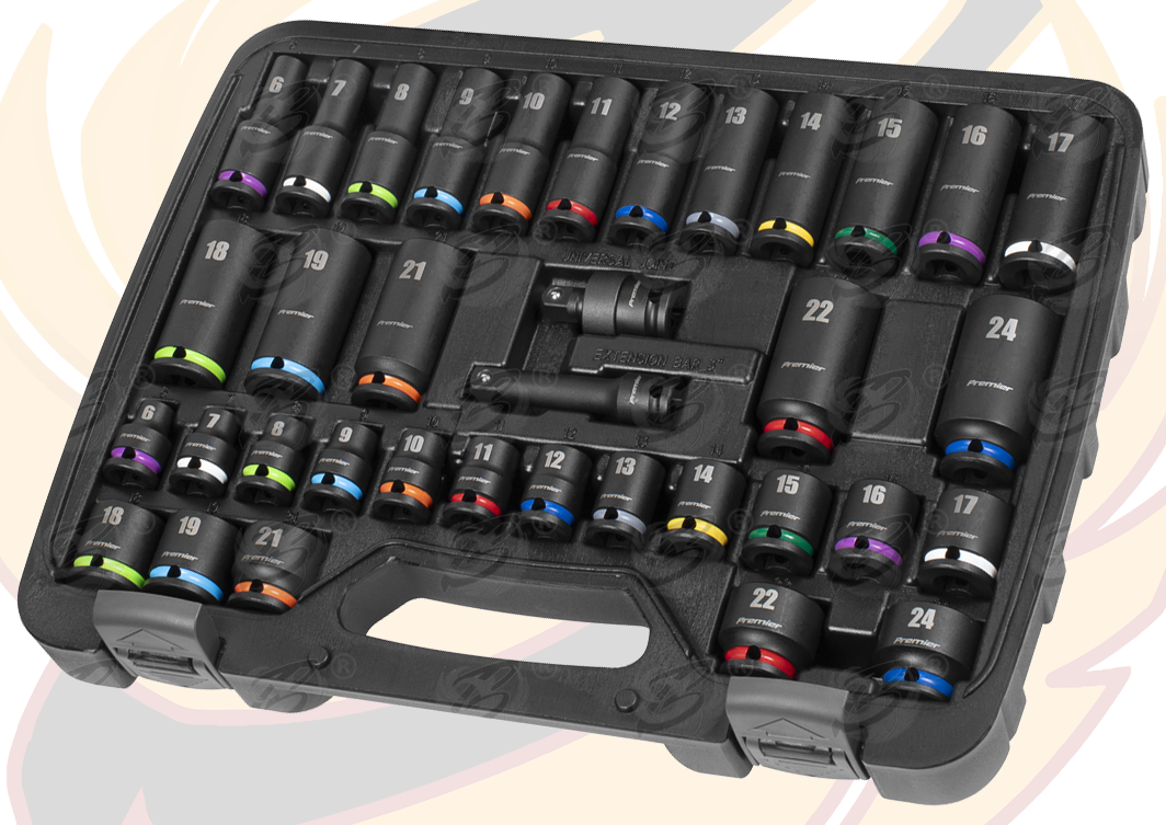 SEALEY DEEP & SHALLOW IMPACT SOCKET Set 3/8"Dr 36pc 6mm-24mm 6pt Hex Sockets Set | eBay UK