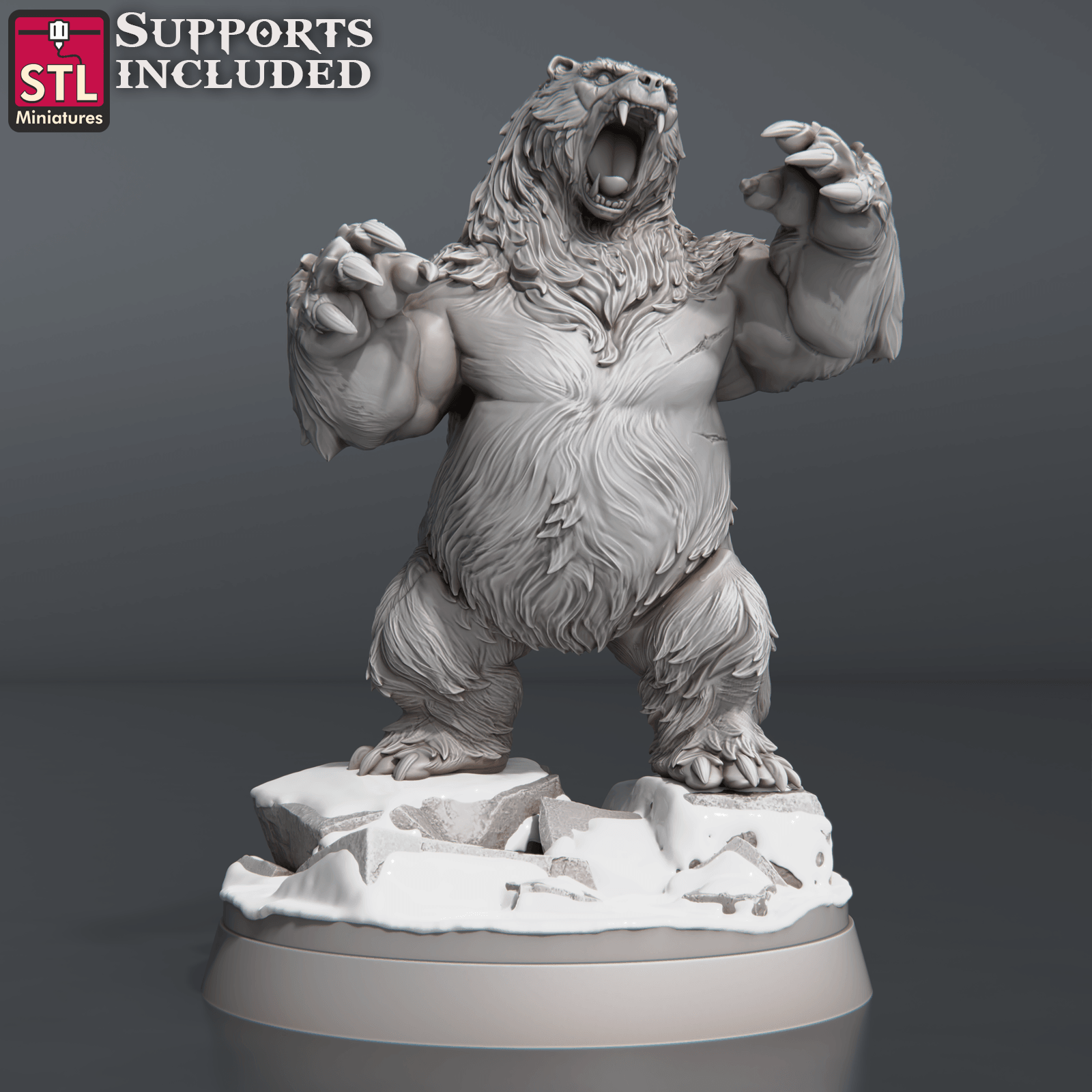 3D Printed STL Miniatures Bears Set 28 - 32mm War Gaming D&D | eBay