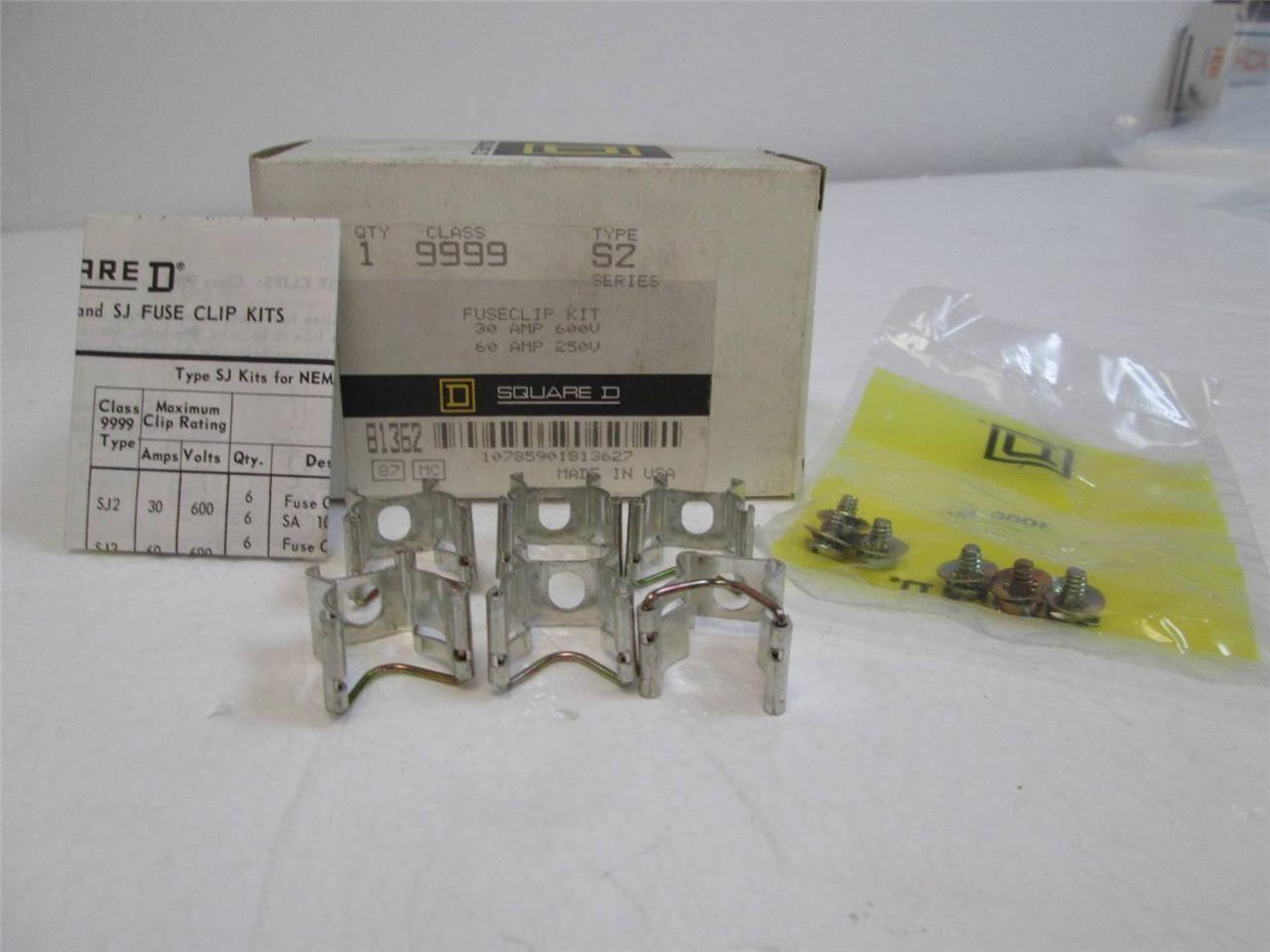 Square D Class 9999 Fuse Clip Kit Type S-2, 30A/600V or 60A/250V | eBay