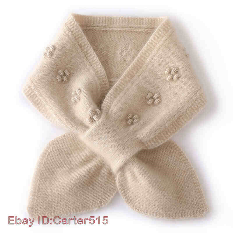 Winter Lady 100% Knit Pure Cashmere Kerchief Short Scarf Decoration ...