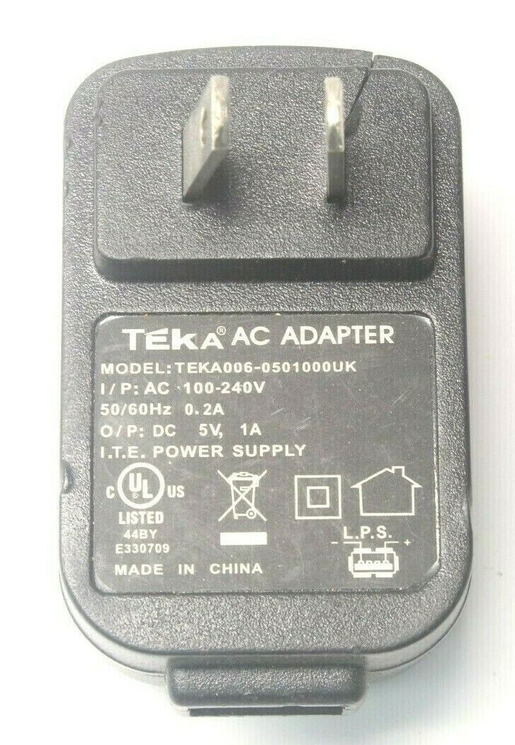 Teka TEKA006-0501000UK AC Power Supply Adapter Charger Output DC 5V 1A ...