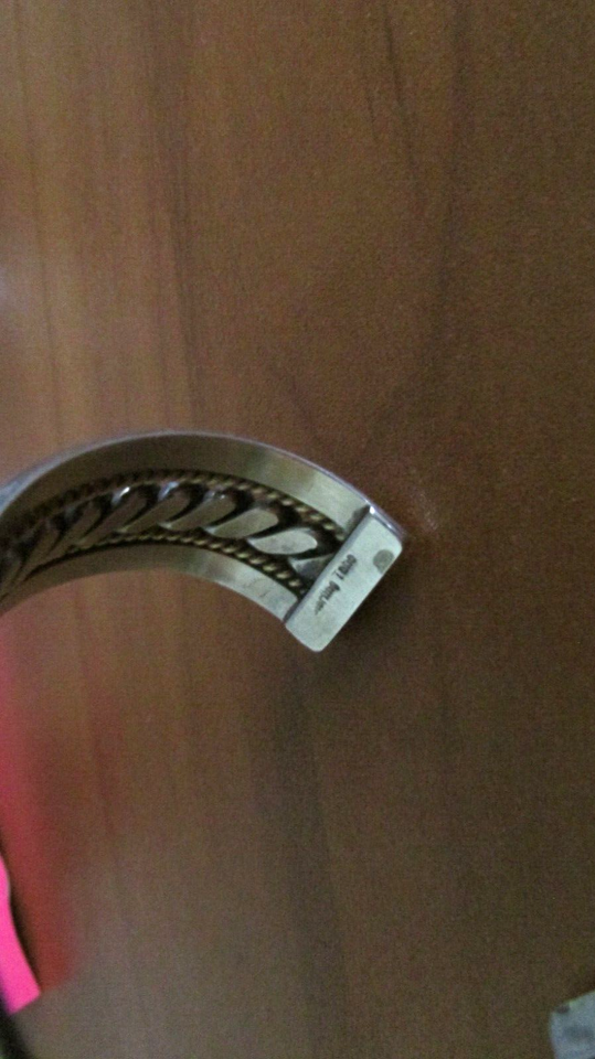 NEW NATIVE AMERICAN BRAIDED/ROPE S/S & G/F CUFF BRACELET BY TAHE /20TH ...