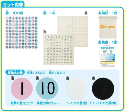 Kumon Magnetic Number Board 1 to 100 magnets JB-25 Educational Toy With ...