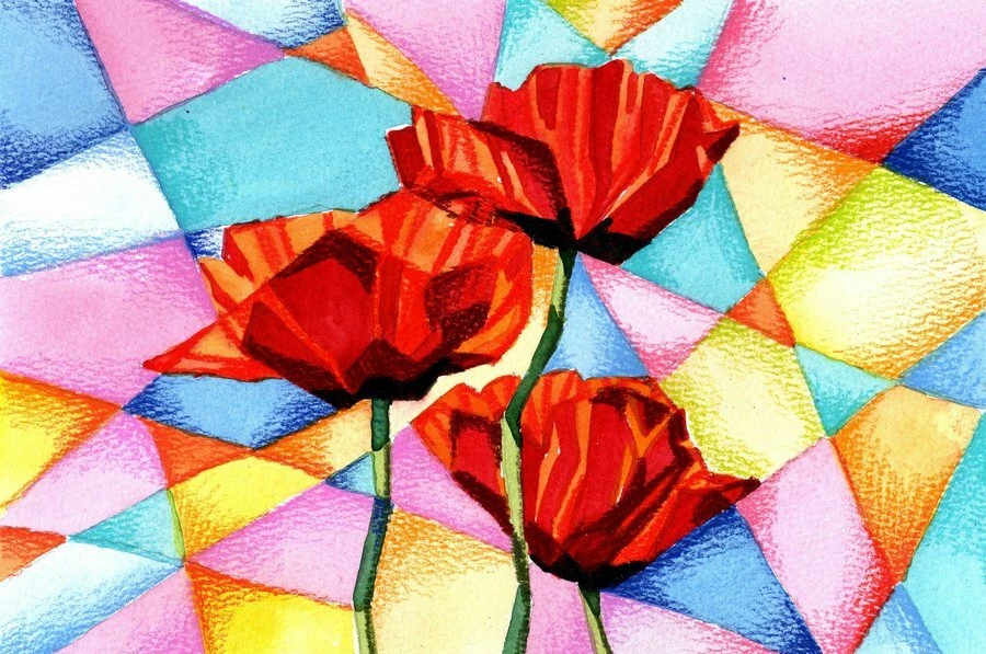 Roses Cubism