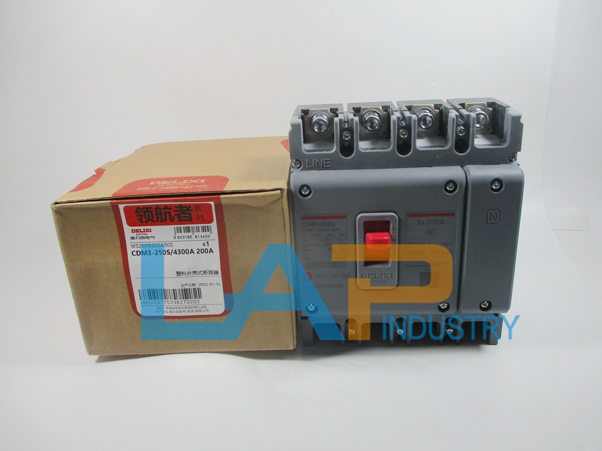1PCS Delixi circuit breaker CDM3-250S/4300 = CDM3S-250S/4300 4P 200A ...
