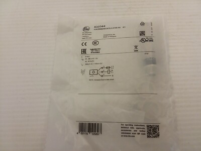 IFC IG0344 INDUCTIVE SENSOR IGK2008BABOA/SL/LS100-AK METAL AC/DC OUTPUT ...