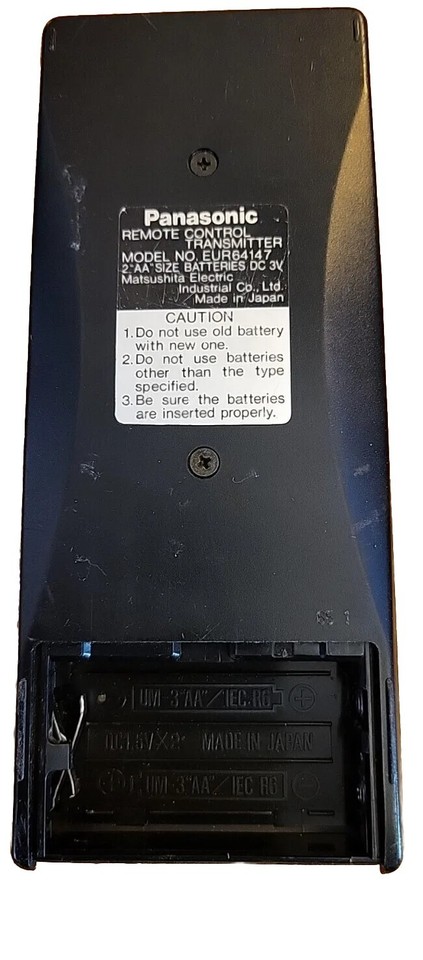 Panasonic Remote Control Model EUR64147 - Genuine OEM NO BATTERY COVER ...