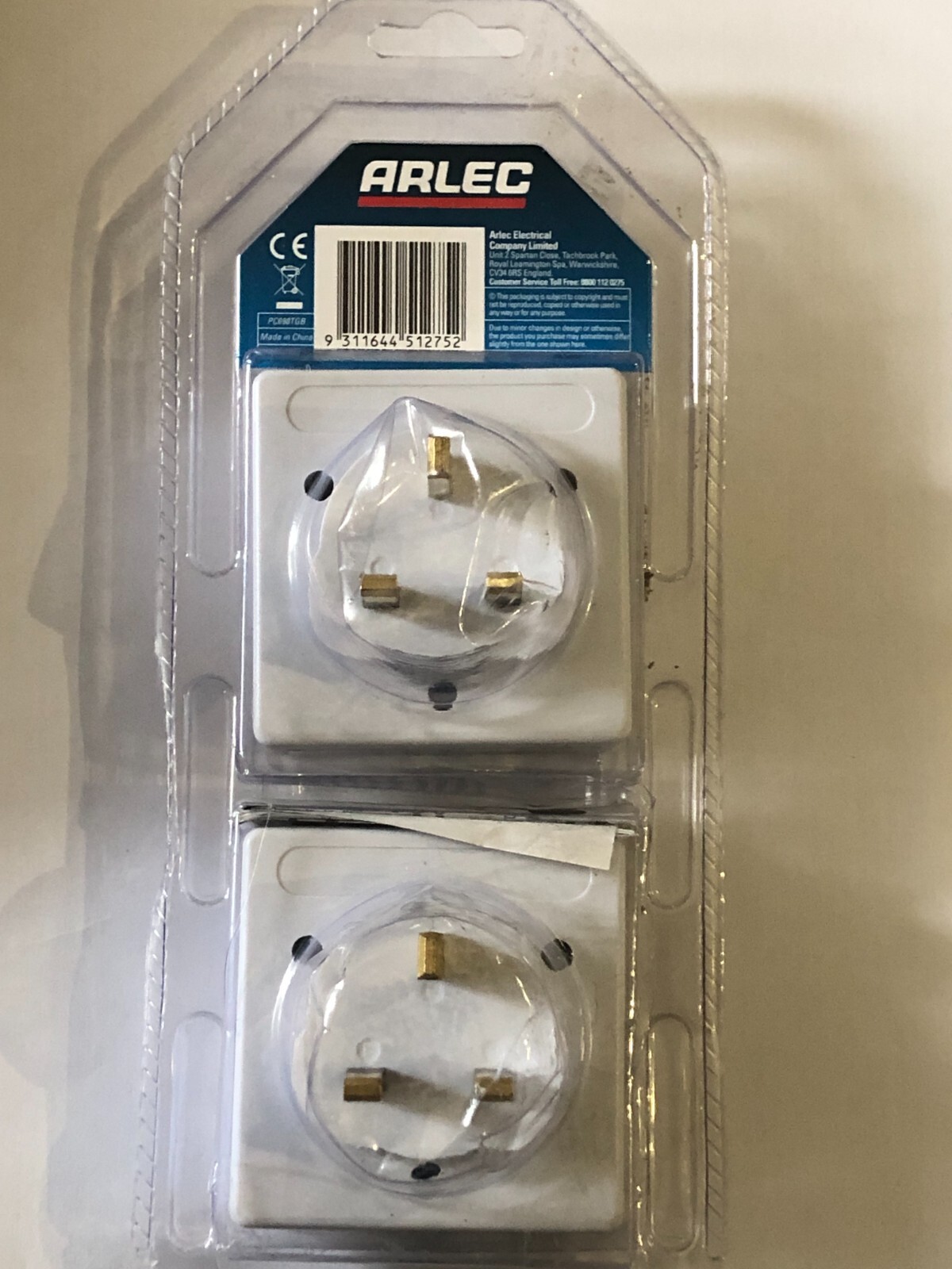 Twin 2 Pack of Arlec White Plug Socket Compact LCD Digital Security ...