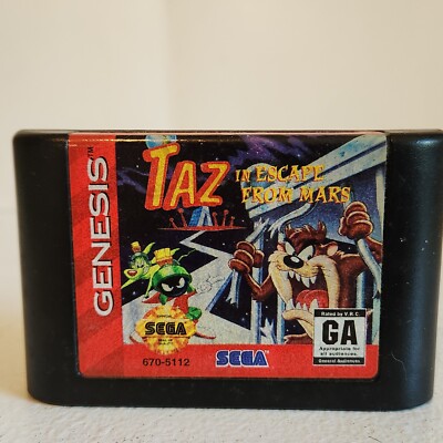 VINTAGE Taz in Escape From Mars Sega Genesis Game Cartridge Only Tested ...