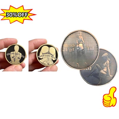 Girl Good Luck Heads & Tails Challenge Coin-Art-Collectible US Couple ...