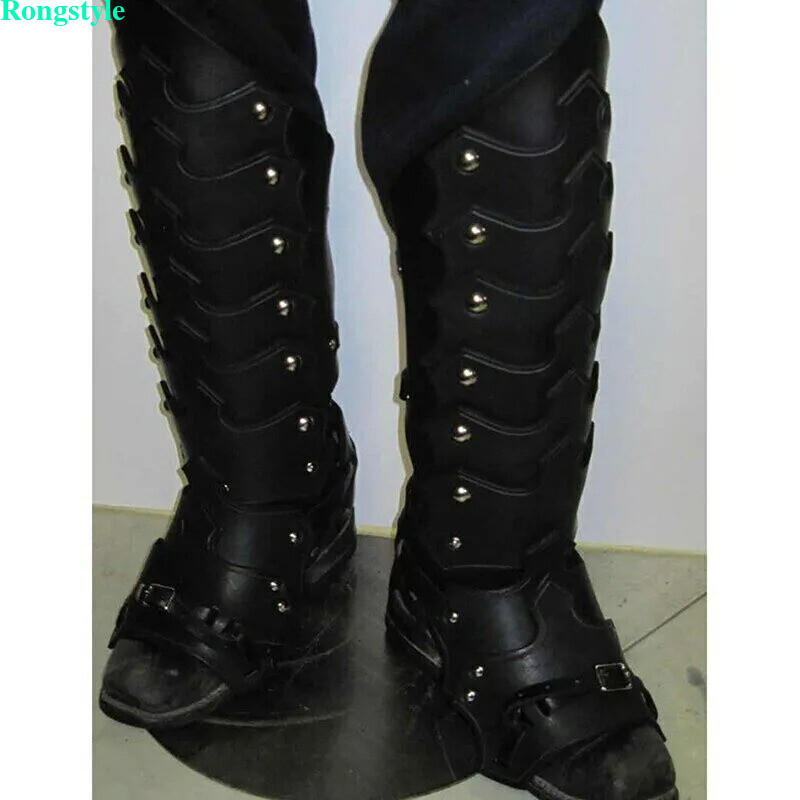 Larp Leather Leg Armor Gothic Greaves Half Chaps Gaiter Medieval Viking ...