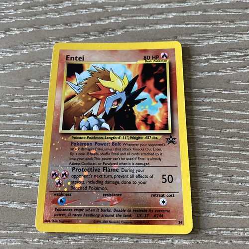 Entei - Reverse Holo- Black Star Promo #34 Pokémon 2001 Vintage NM Free ...